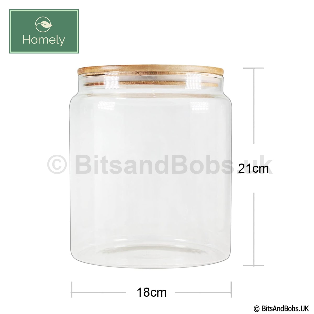 Large 4L Glass Storage Jar with Bamboo Lid | Bits and Bobs UK