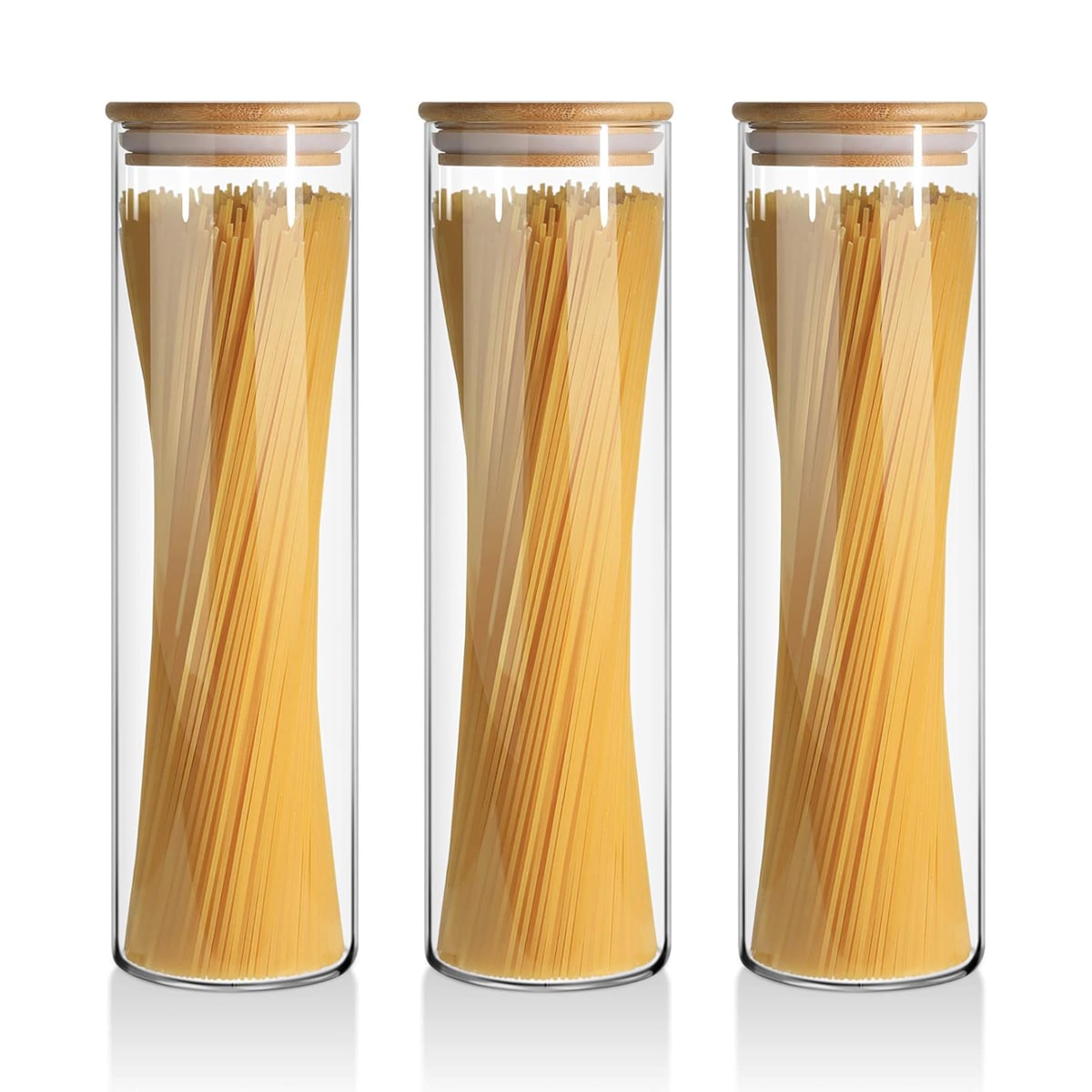 3 Borosilicate Glass Spaghetti Jars & Lids | Bits and Bobs UK