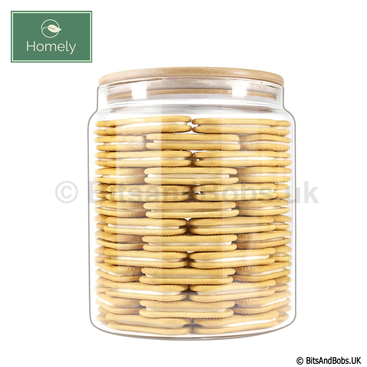Large 4L Glass Storage Jar with Bamboo Lid | Bits and Bobs UK