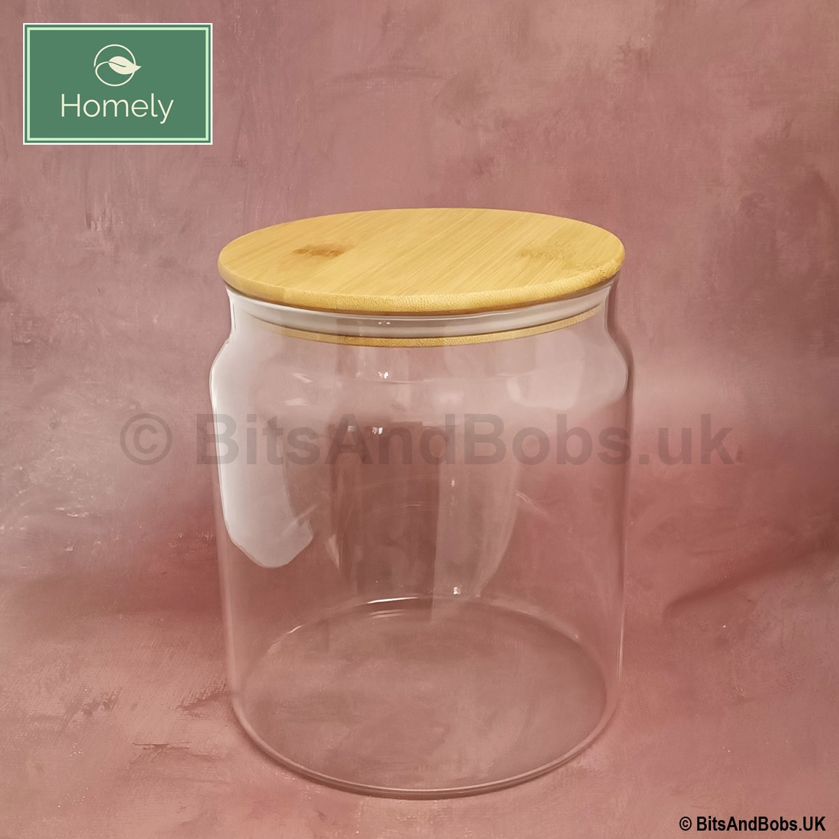 Large 4L Glass Storage Jar with Bamboo Lid | Bits and Bobs UK