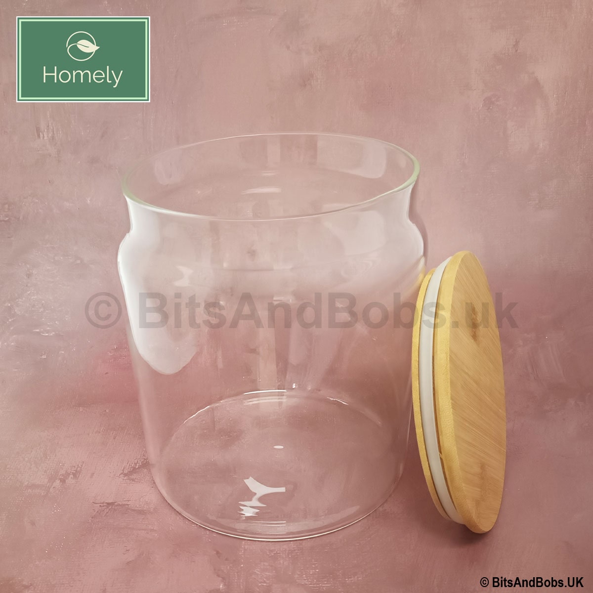 Large 4L Glass Storage Jar with Bamboo Lid | Bits and Bobs UK